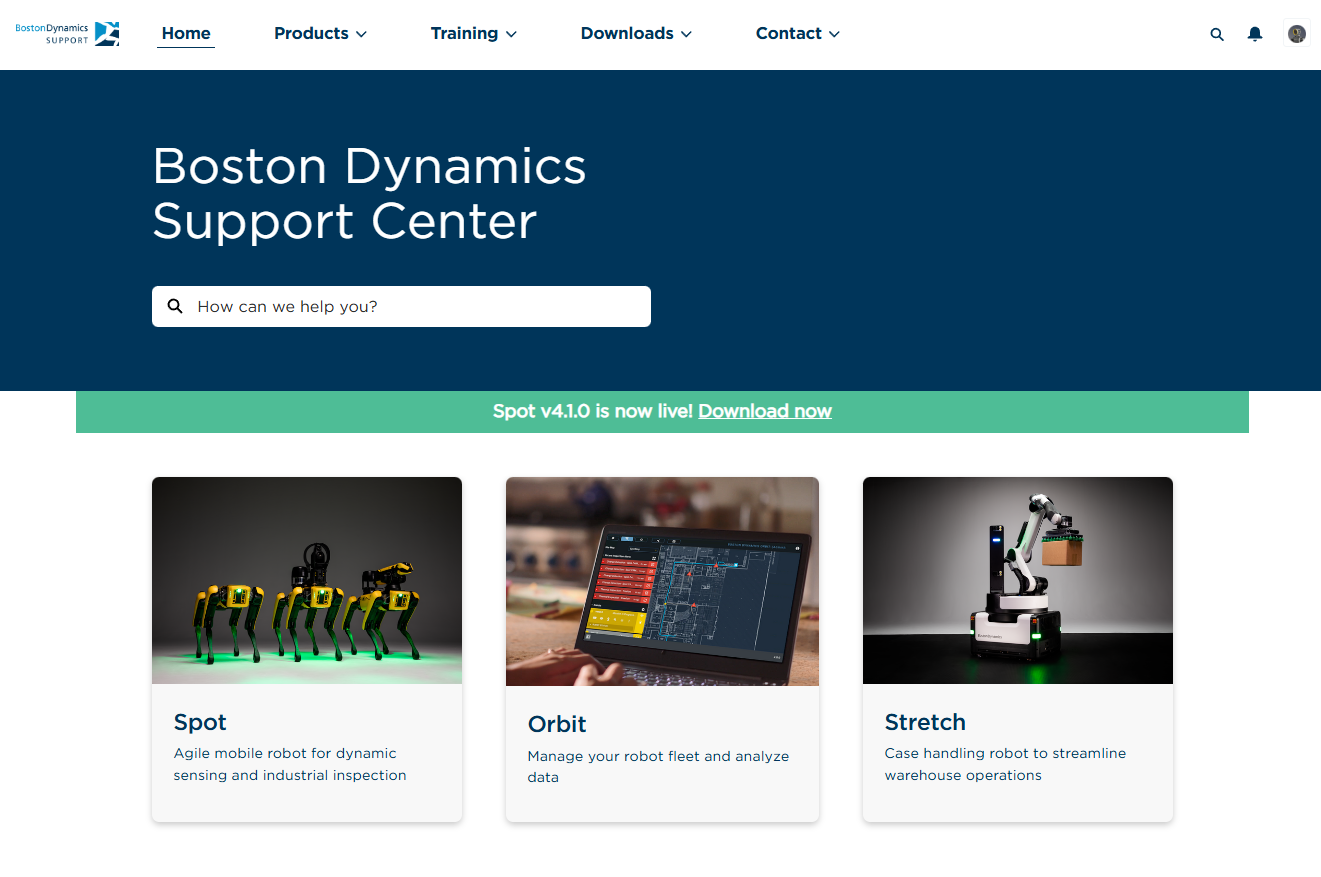 Welcome To The Boston Dynamics Support Center