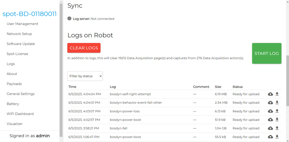 Spot Robot Logs