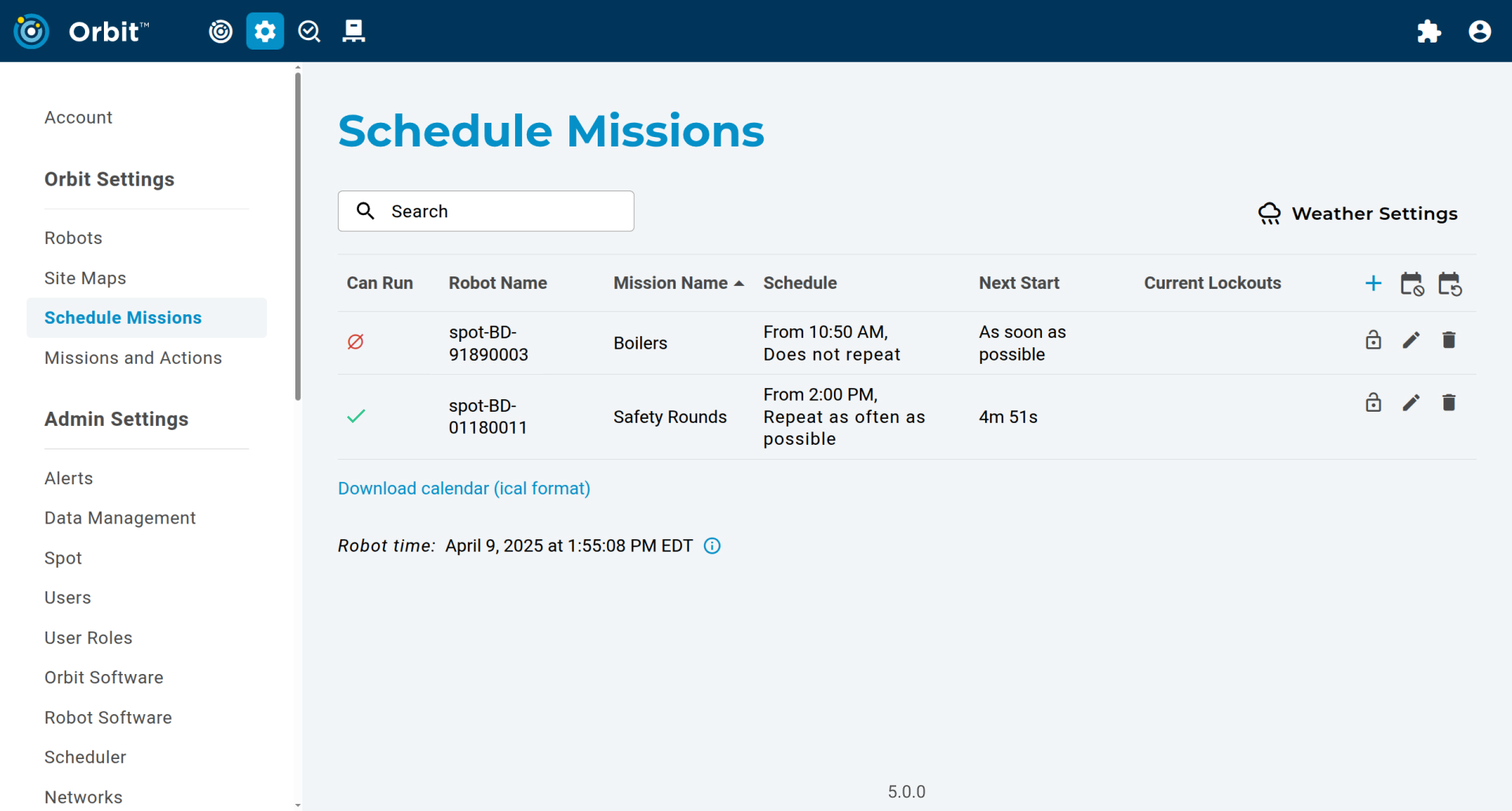 Create an Orbit Mission Schedule
