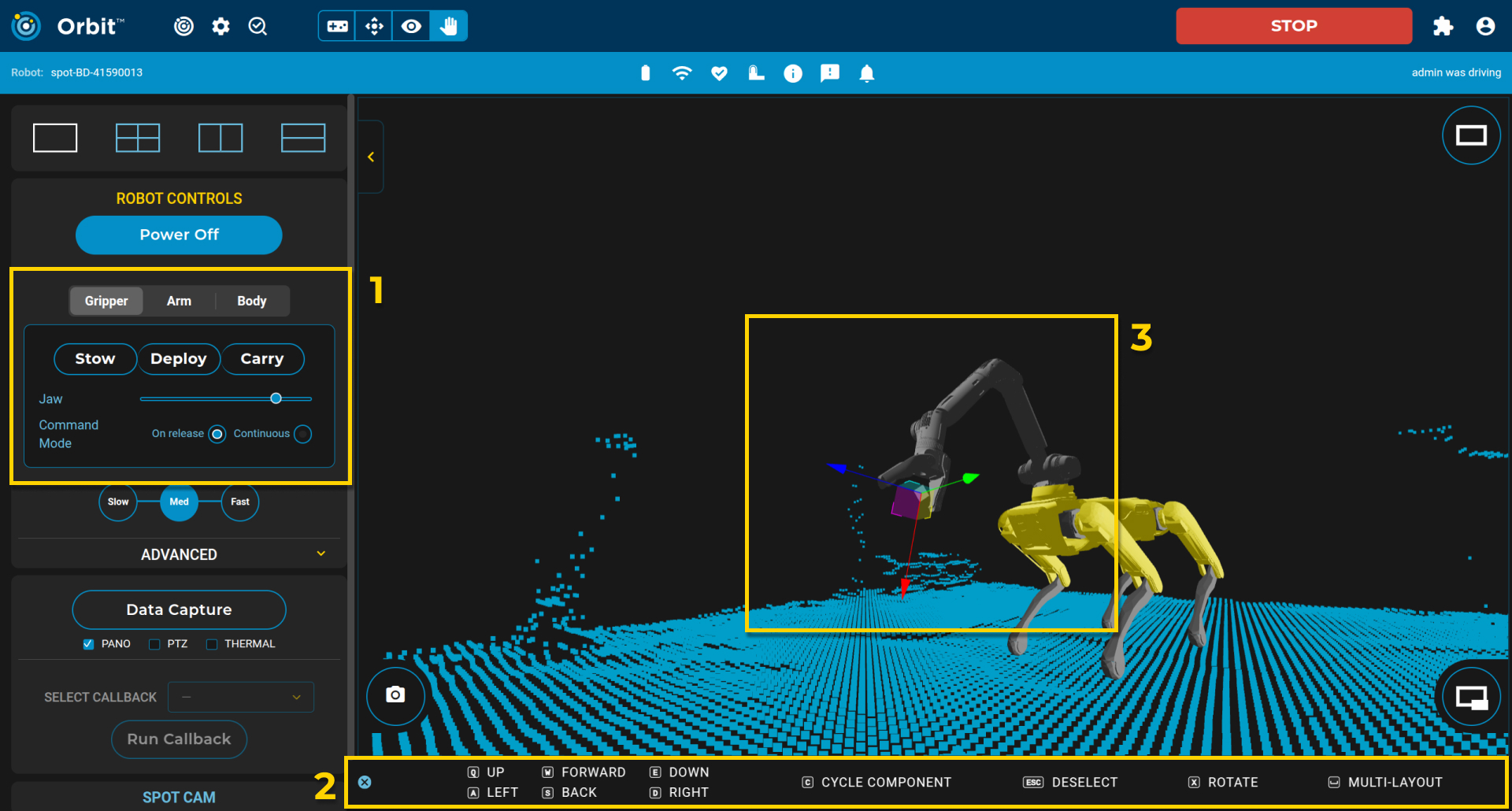 Control Spot Arm with Orbit
